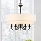 Martina 5-Light Black Chandelier Light with White Double Drum Shade ...